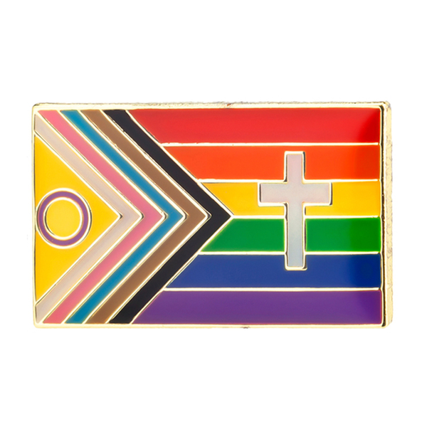 Intersex Progress Pride Rectangle Christian Pin Badge – Panda Loco
