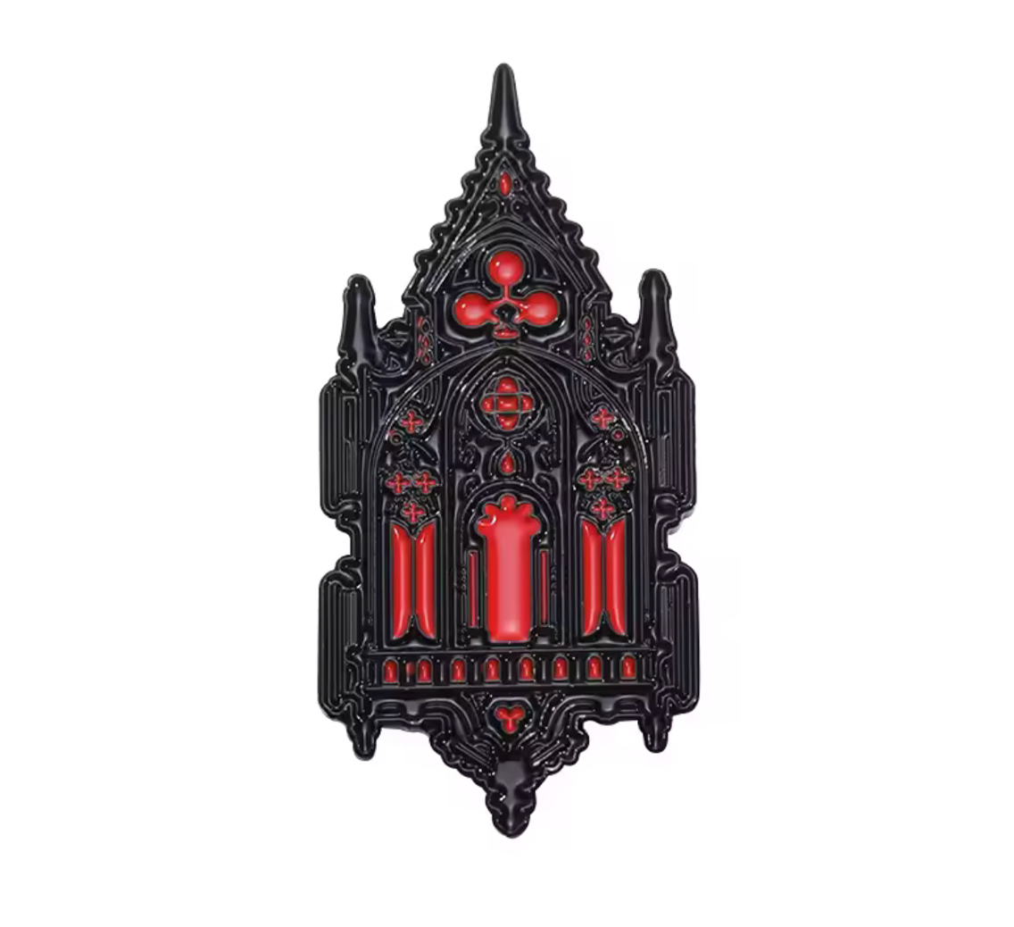 Gothic Church Stained Glass Pin Badge – Tigoli
