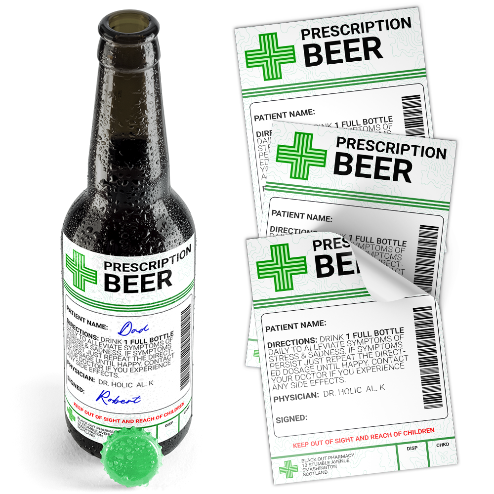 Beer Prescription Medical Alcohol Bottle Gift Funny Drinks Sticker – Tigoli