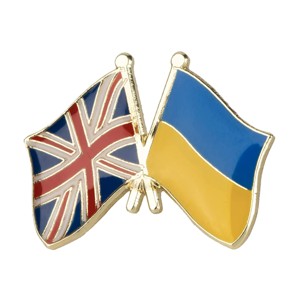 United Kingdom UK & Ukraine Friendship Pin Badge – Panda Loco